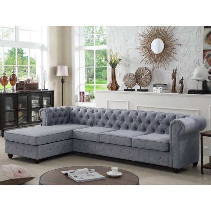 Corner Sofa, 245 cm, Grey - PLA27 | كيميت - kemitt