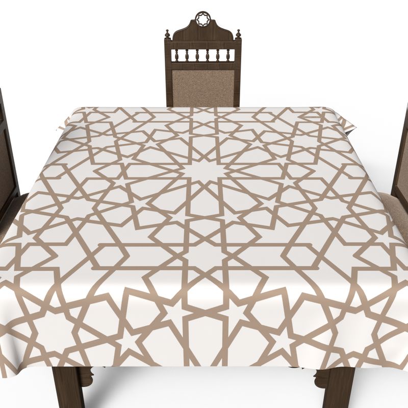 Nova Tablecloth, 140x140 cm, White / Beige - AR446 | كيميت - kemitt