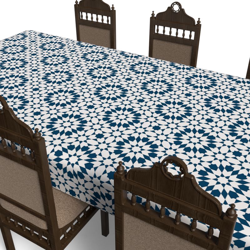 Tobaz Tablecloth, 300x140 cm, White / Blue - AR455 | كيميت - kemitt
