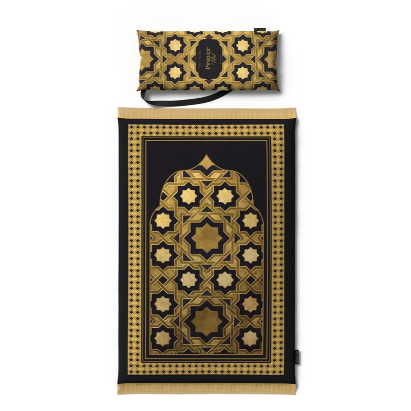 Padded Prayer Mat, 68x117 cm, Black/Gold - KM-EG10-245 | كيميت - kemitt