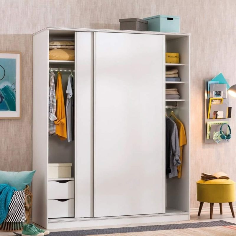 Wardrobe, 120 cm, White - D102 | كيميت - kemitt