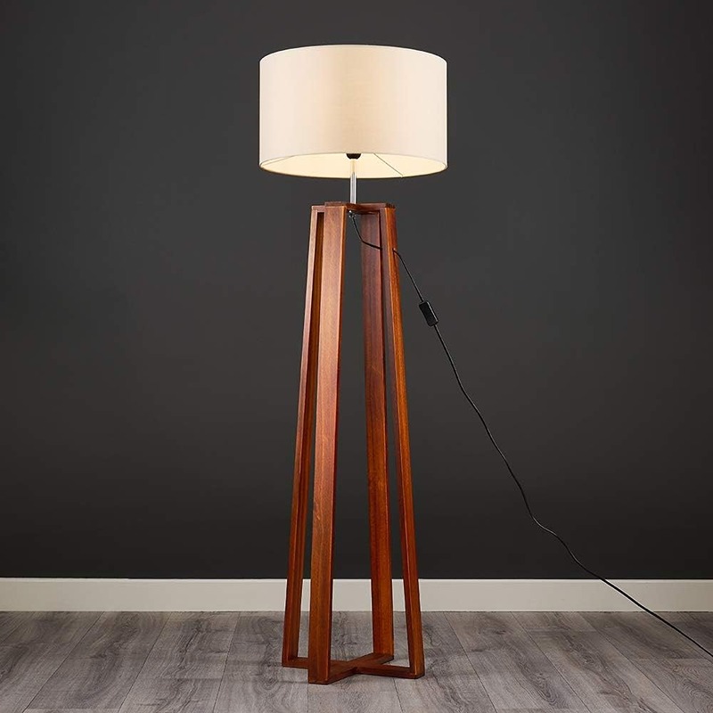 Floor Lamp, 150×40 cm, Brown/Off White - KM-EG24-52 | كيميت - kemitt